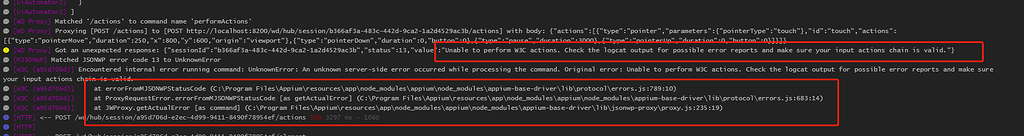 appium高级控件交互-ActionChains实现长按坐标点操作，为什么报错？求指教 - 提问区 - 爱测-测试人社区